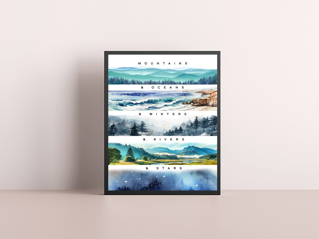 Mountains & Oceans, Inspirational Art Print - Etsy