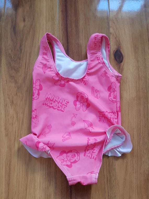 Minnie Mouse Pink One Piece Swimsuit Swimming Costume… - Gem