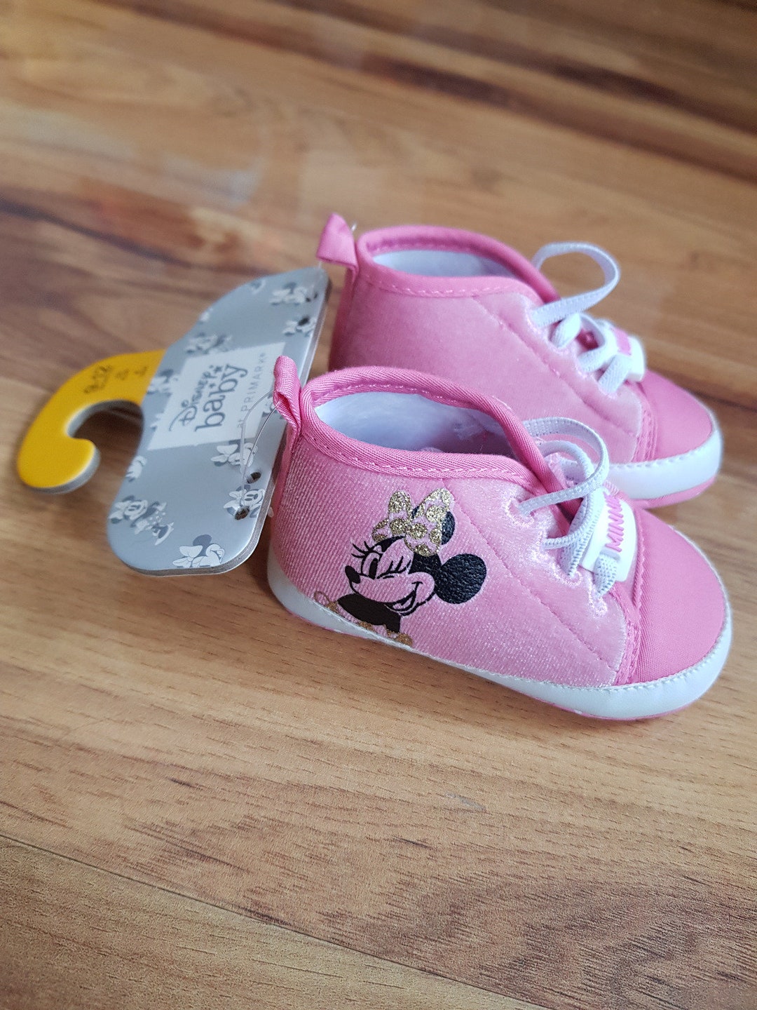 Primark Disney Baby Minnie Mouse Velvet High-top Trainers Shoes for 9 ...