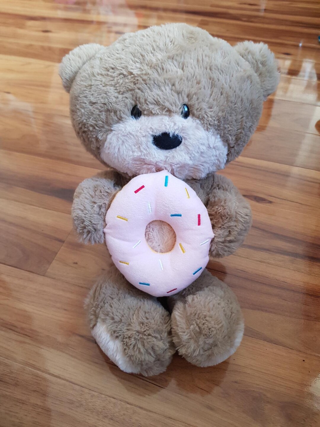Card Factory Large Hugs Teddy Bear With Donut Plush Vintage Very Rare ...