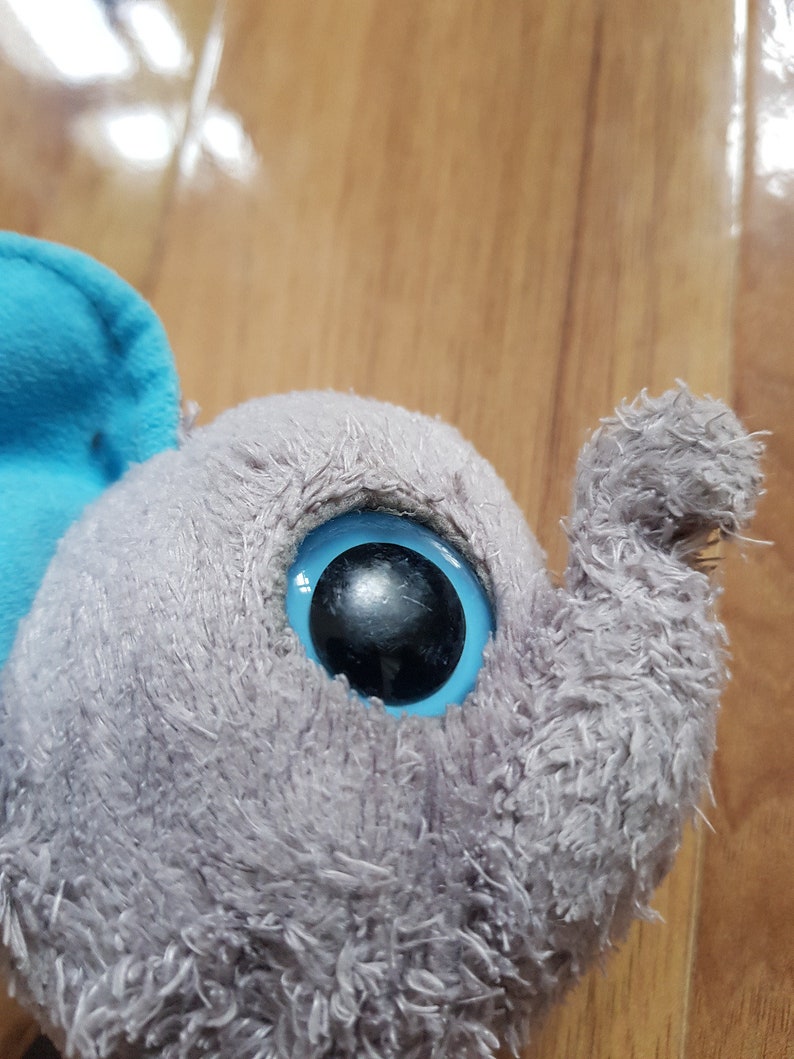 Ty Beanie Boo Peanut the Elephant Rare Blue Eyes Non-glitter Blue Ears ...