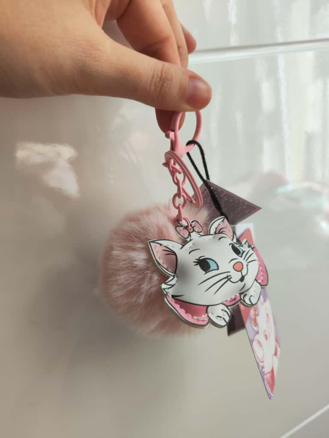 The Aristocats Marie Keychain Disney Keyring Pink Pom Pom White Cat ...