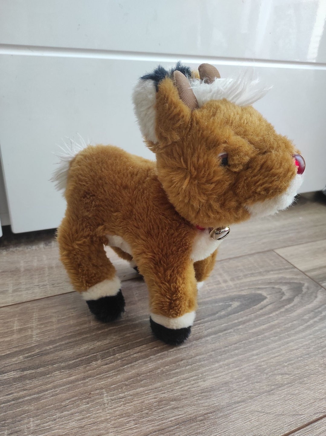 Rudolph the Red Nosed Reindeer Plush Toy Light and Sound Tip Top Toys 1999 Vintage Rare Germany ...