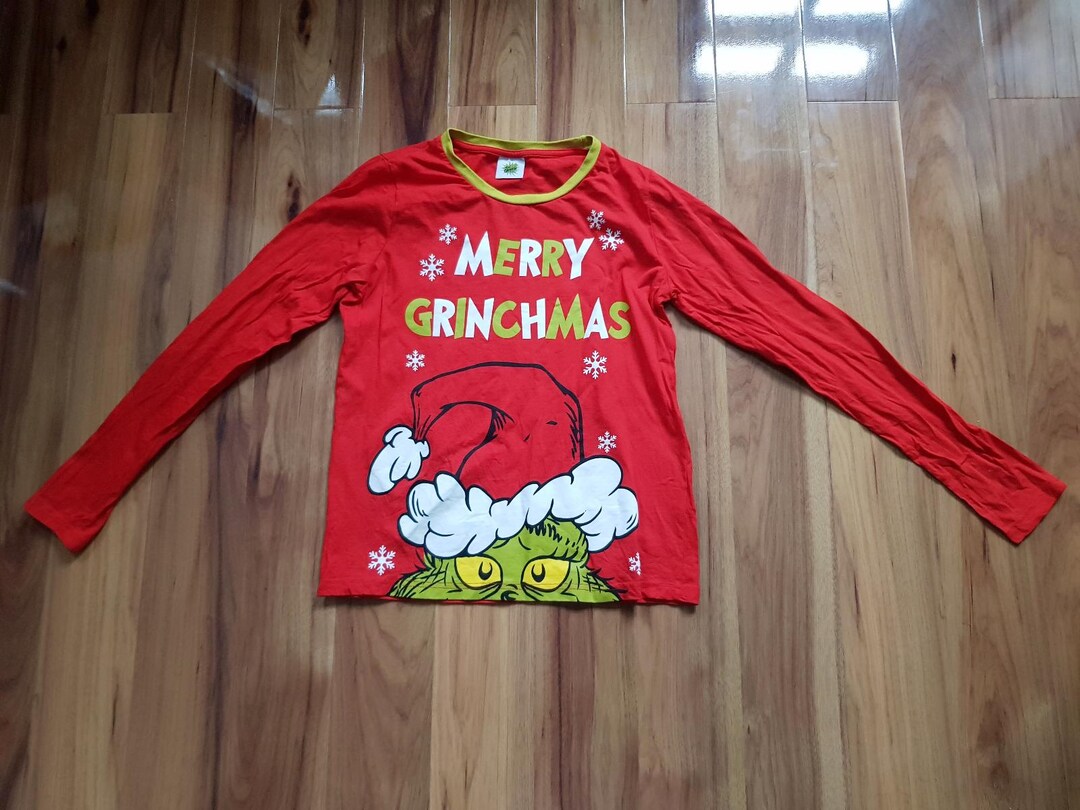 Dr. Seuss the Grinch Merry Grinchmas Pjs Top Matalan SML One Size ...