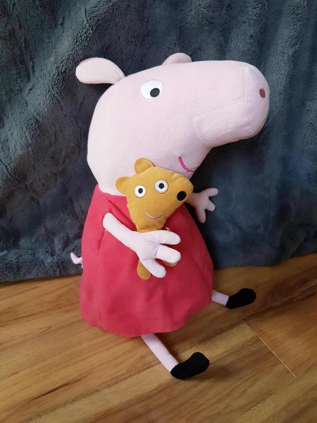 Large Peppa Pig Ty Beanie Buddy Buddies Plush Brown Teddy Stuffed Toy ...