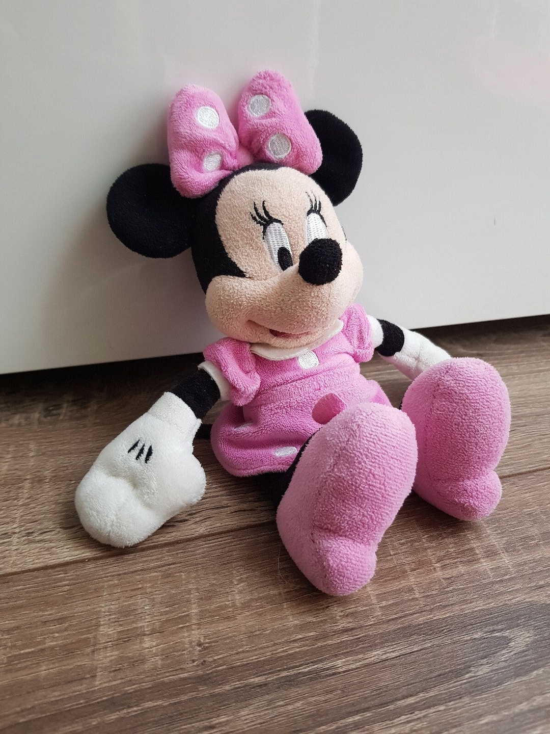 Disney Exclusive Minnie Mouse Plush Toy Pink Dress With White Dots ...