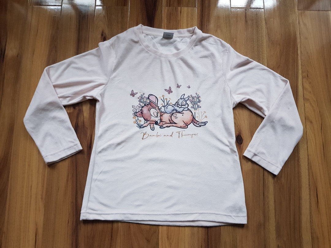 Disney Pajamas Pajamas Top Sleeping Bambi and Thumper Tesco Light Pink ...