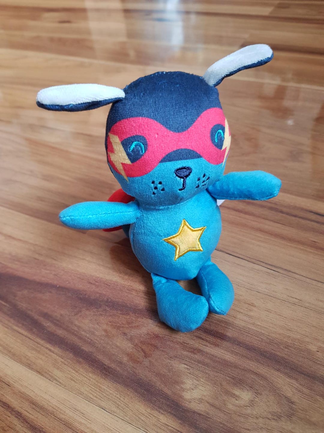 Superhero Dog Plush Blue Primark Puppy Soft Toy Comforter Yellow Tummy ...