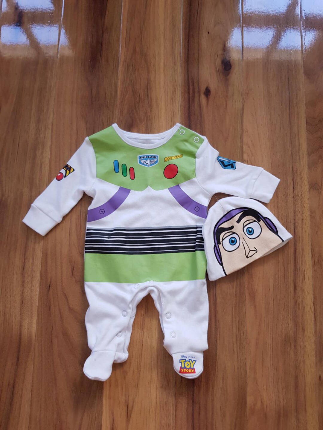 Buzz Lightyear Bodysuit With A Hat Beanie Romper Disney Baby Pixar ...