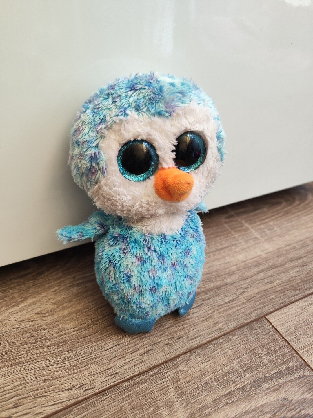 Ty Beanie Boo Ice Cube the Blue Penguin Plush Soft Toy Glitter Eyes ...