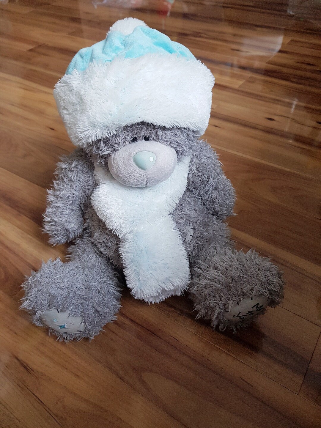 Large Winter Me to You Tatty Teddy Bear Sitting Soft Toy Scarf Blue Hat ...
