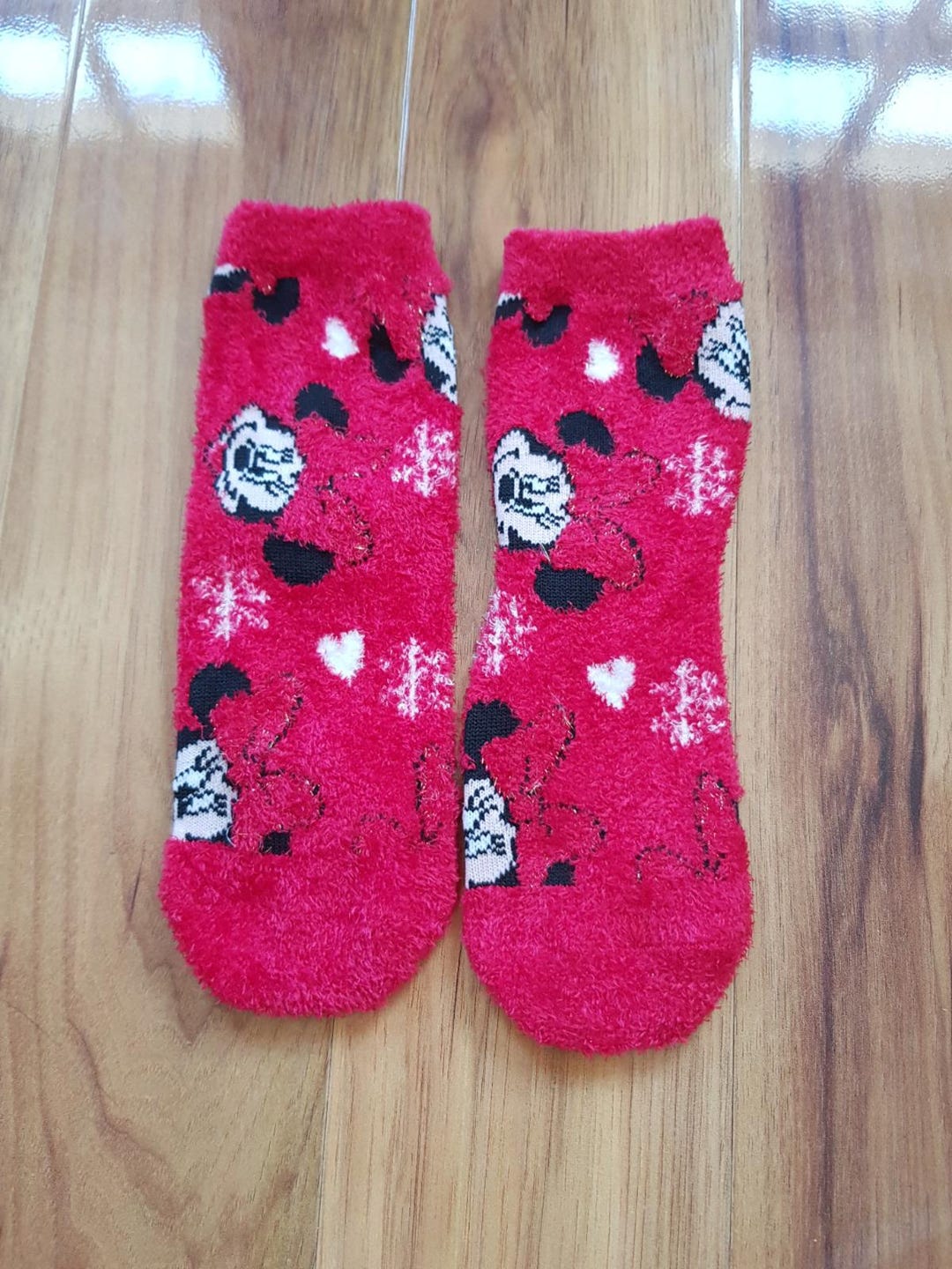 Disney Minnie Mouse Cozy Socks Cozy Socks Short Primark Red Snowflakes ...