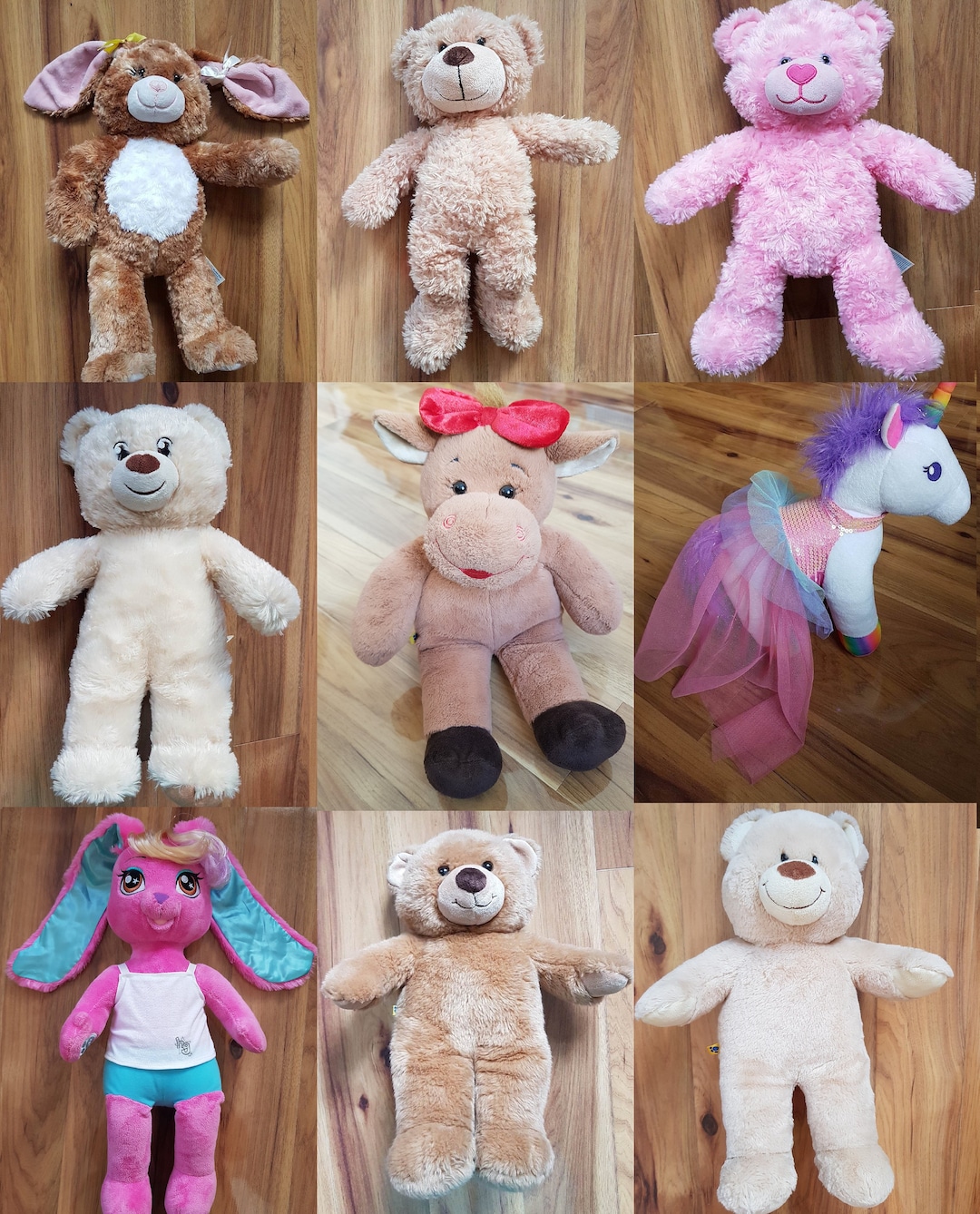 BAB Build A Bear Workshop Stuffed Plush Toy Teddy Bear Bunny Pudding ...