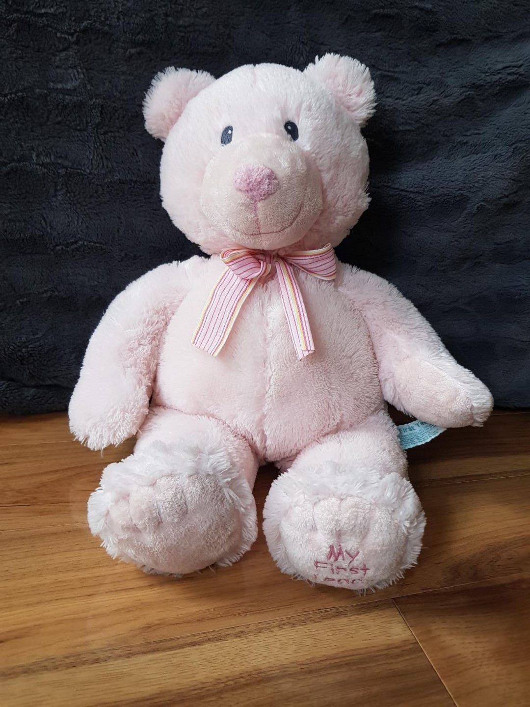 Pink My First Teddy Russ Baby Large Plush Bear With A Ribbon Stuffed ...