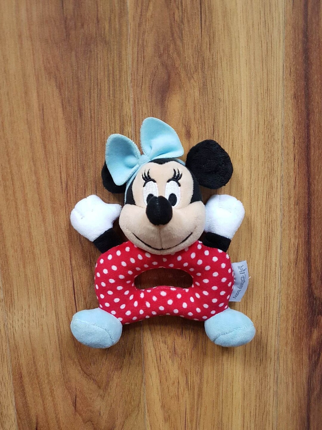 Disney Baby Disney Store Minnie Mouse Ring Rattle Red White Polka Dots ...