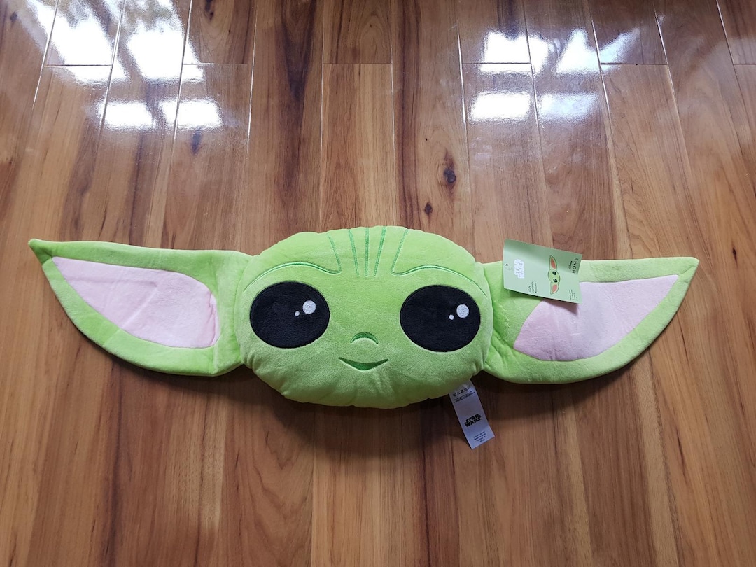 Large Baby Yoda Pillow Grogu Cushion Plush Disney HOME Green Star Wars ...
