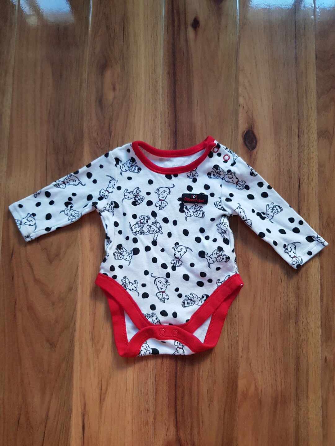 101 Dalmatians Disney Baby Primark White Black Red Character Bodysuit ...