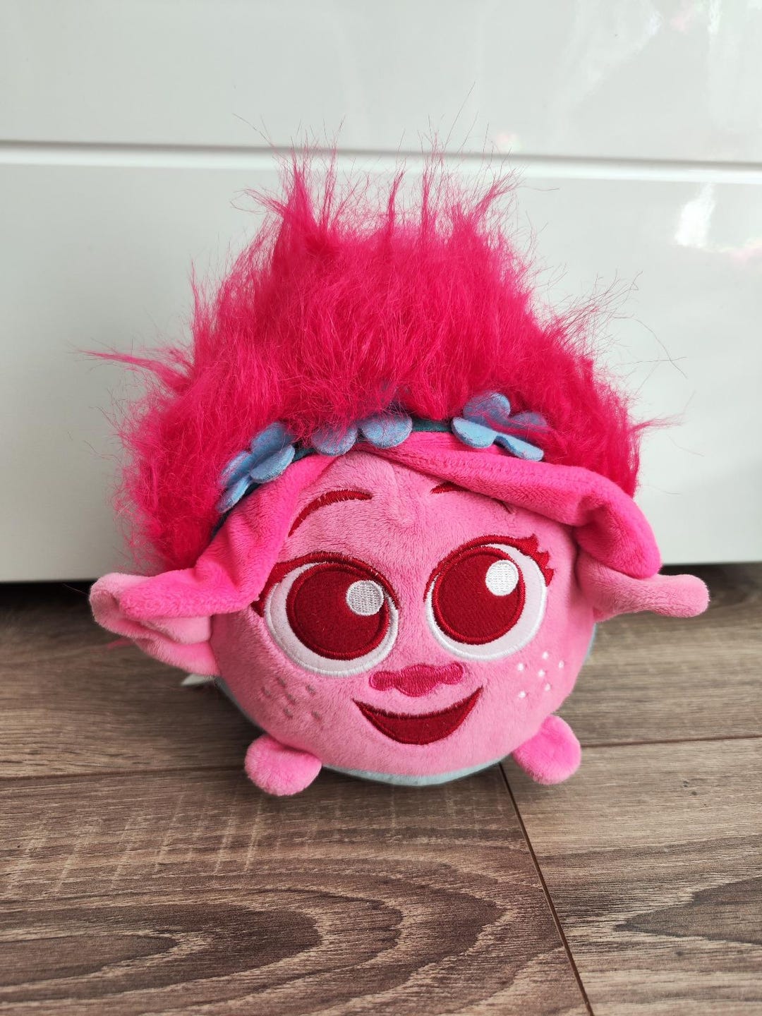 Trolls Plush Toy Poppy Round Soft Troll Doll Vintage Dreamworks ...