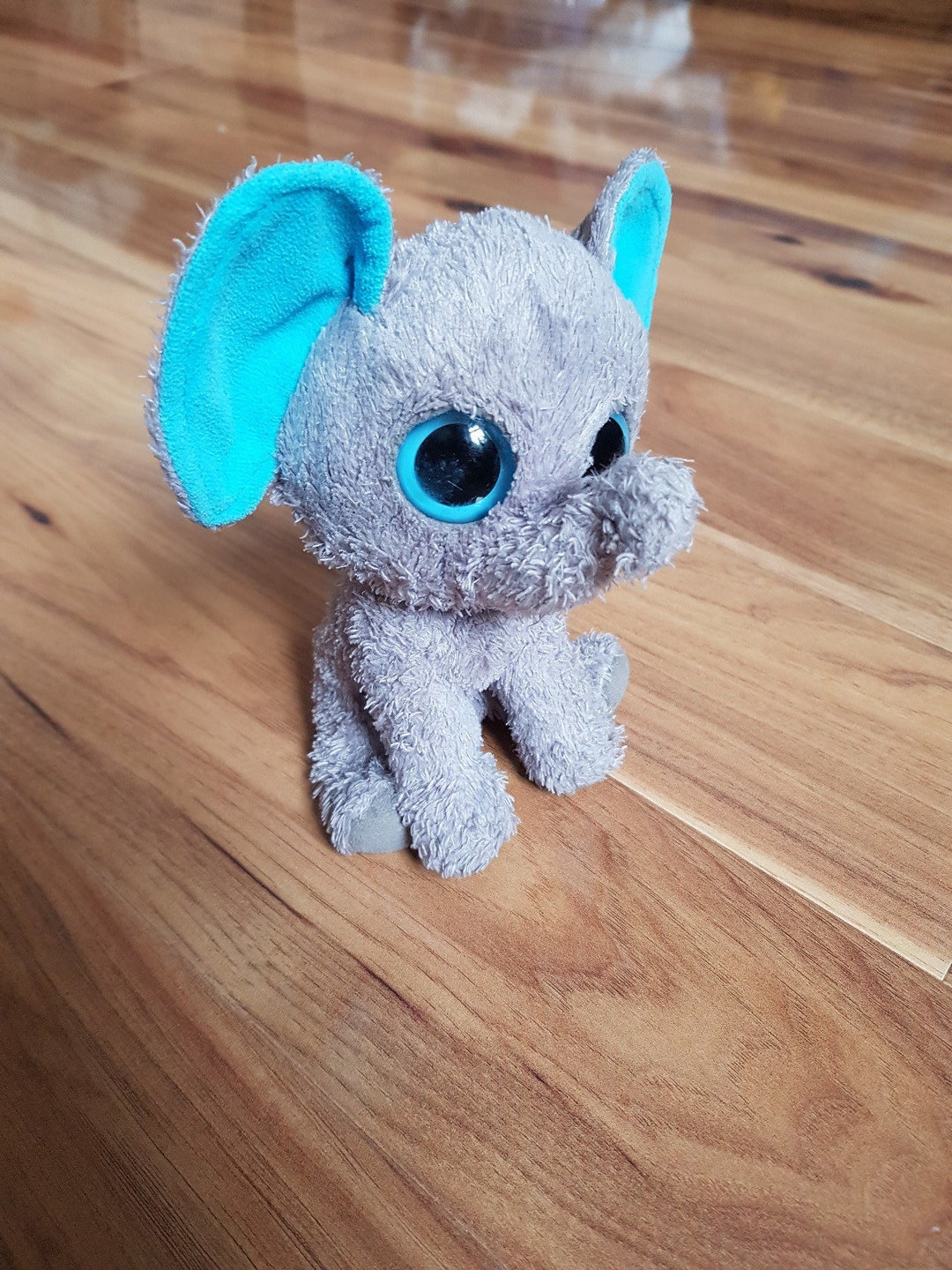 Ty Beanie Boo Peanut the Elephant Rare Blue Eyes Non-glitter Blue Ears ...