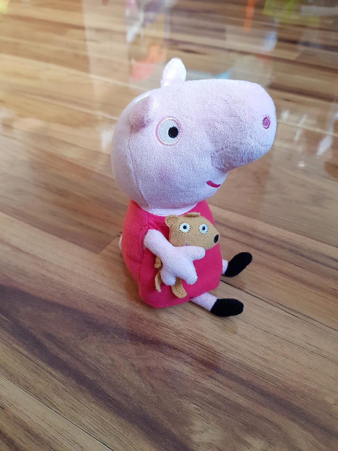 Peppa Pig Plush Brown Teddy Bear Ty Beanie Baby Soft Toy Stuffed Animal ...