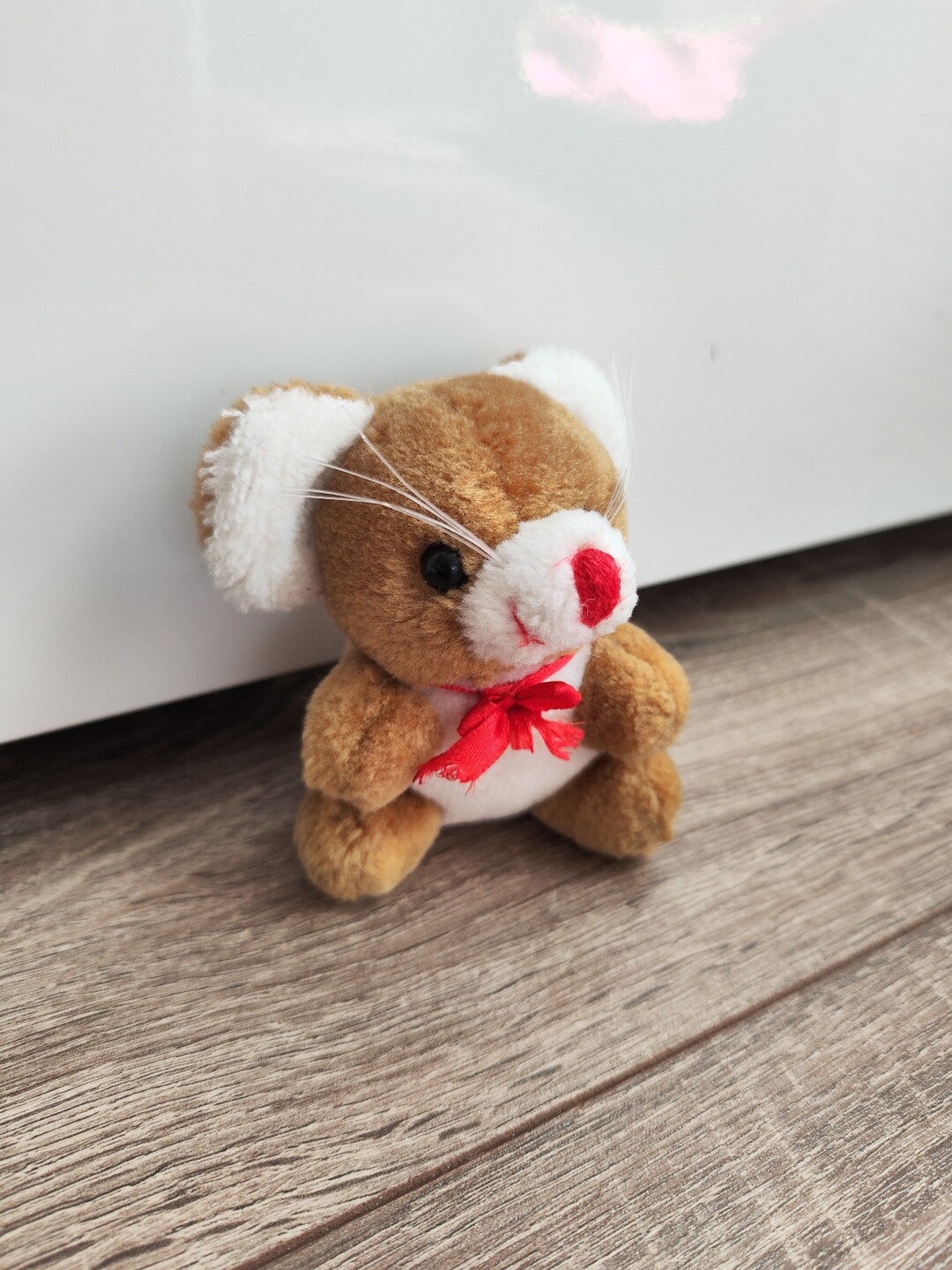 Plush Brown Mouse Red Nose Vintage Poland Rare Stuffed Toy Small Mini ...