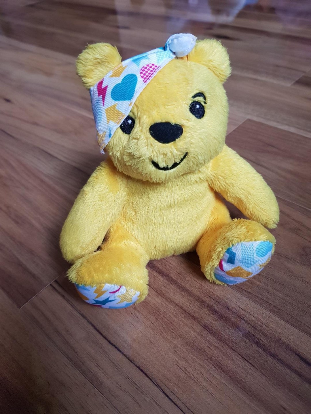Pudsey Teddy Bear Yellow Plush Soft Toy BBC Children in Need Sitting ...