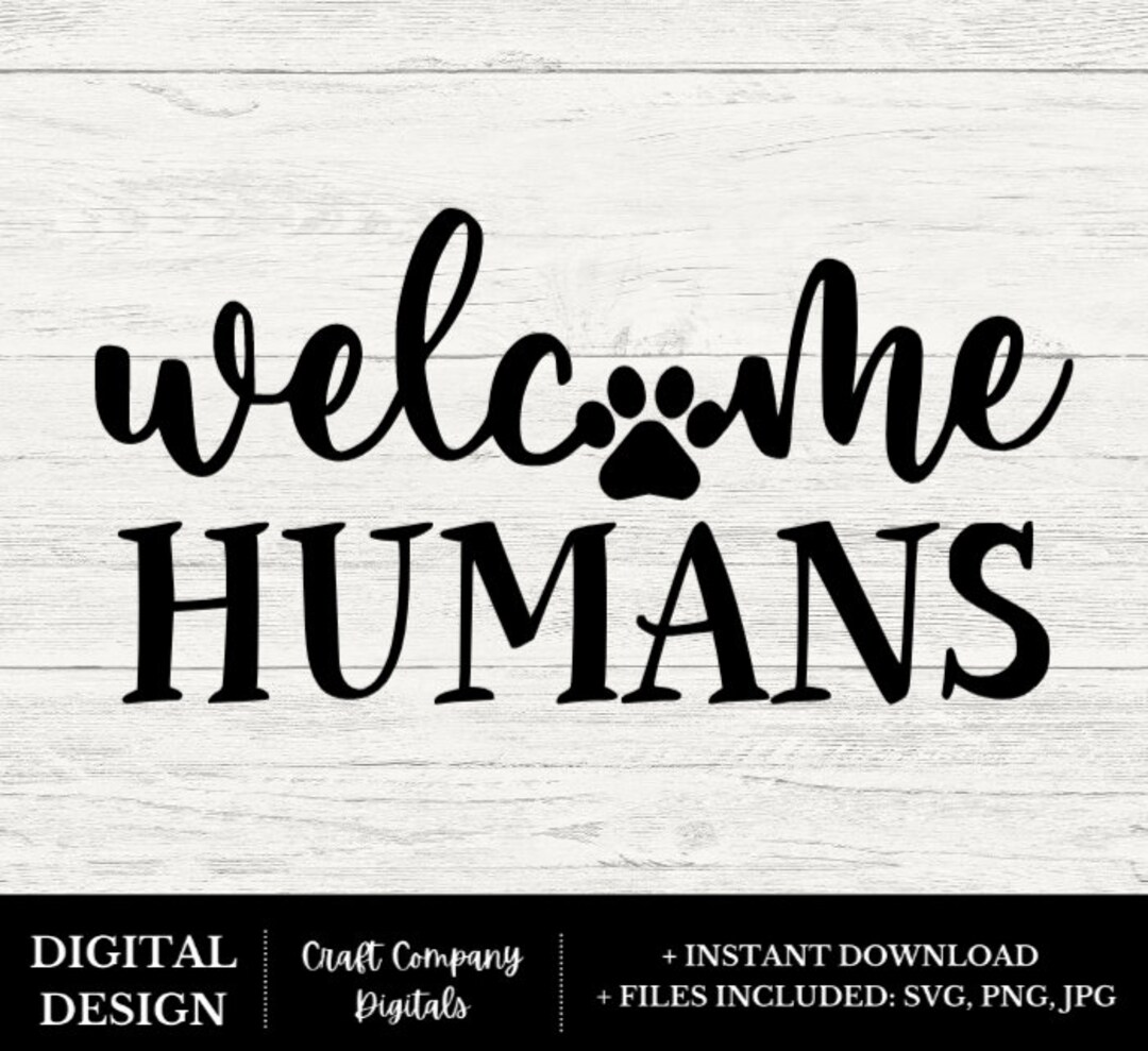 Welkom mensen SVG PNG JPG, pootafdruk svg, groet svg, deurhanger svg ...