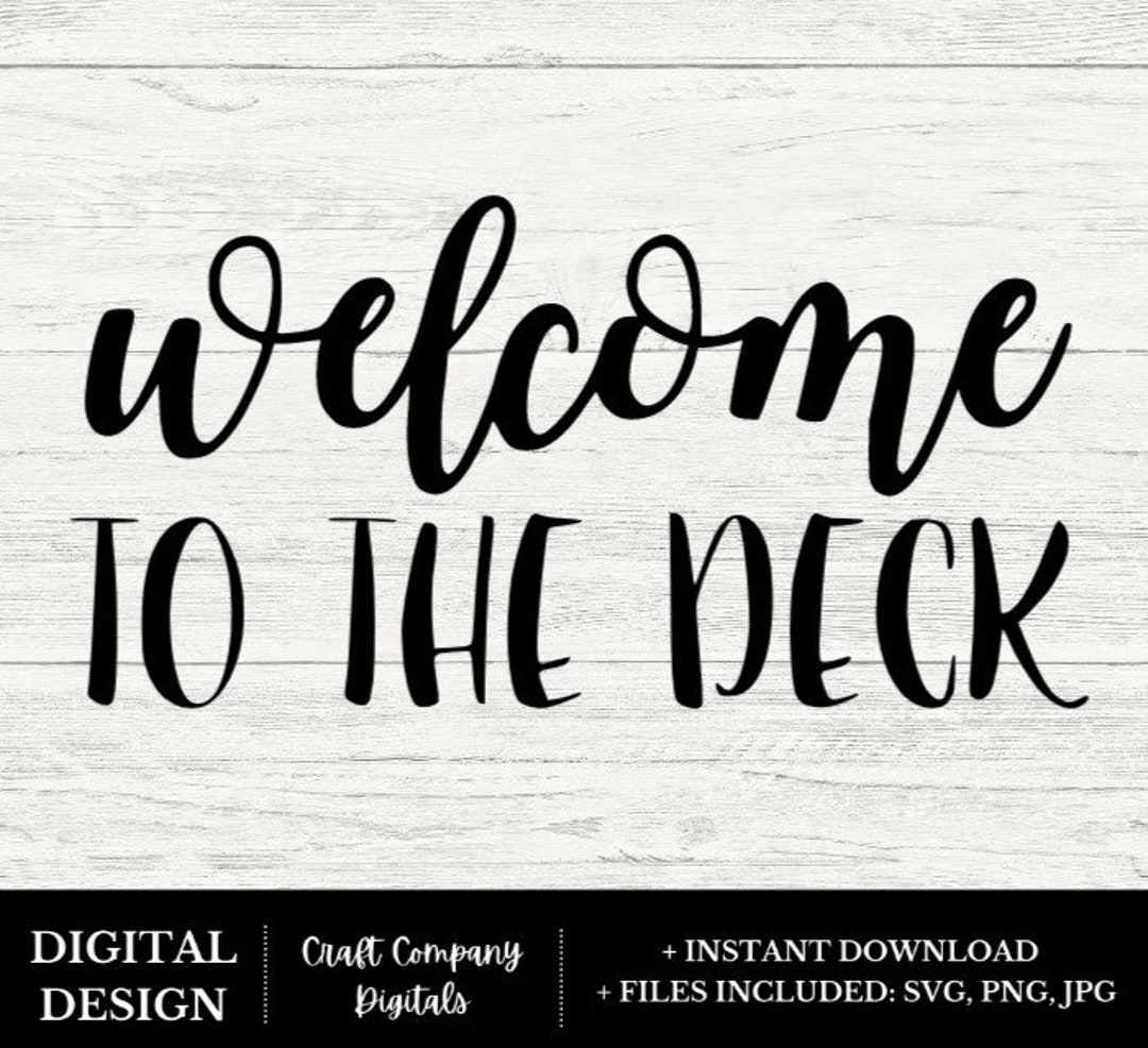 Welkom op het dek SVG PNG JPG, welkom SVG, groet SVG, deur hanger SVG ...