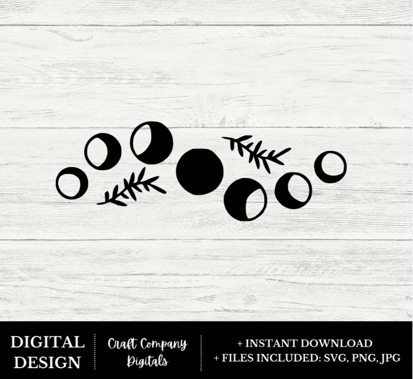 Moon Phases SVG PNG JPG Floral Moon Svg Adventure Svg - Etsy