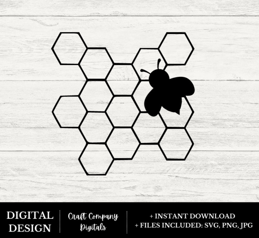 Honey Comb SVG PNG JPG , Honey Bee Svg, Bee Png, Honey Bee Clip Art ...
