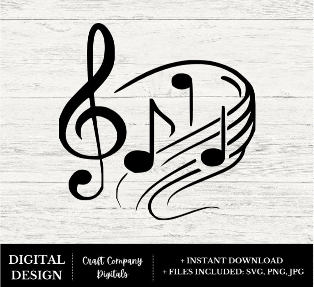 Música SVG PNG JPG, notas musicales svg, clave de sol svg, svg musical ...