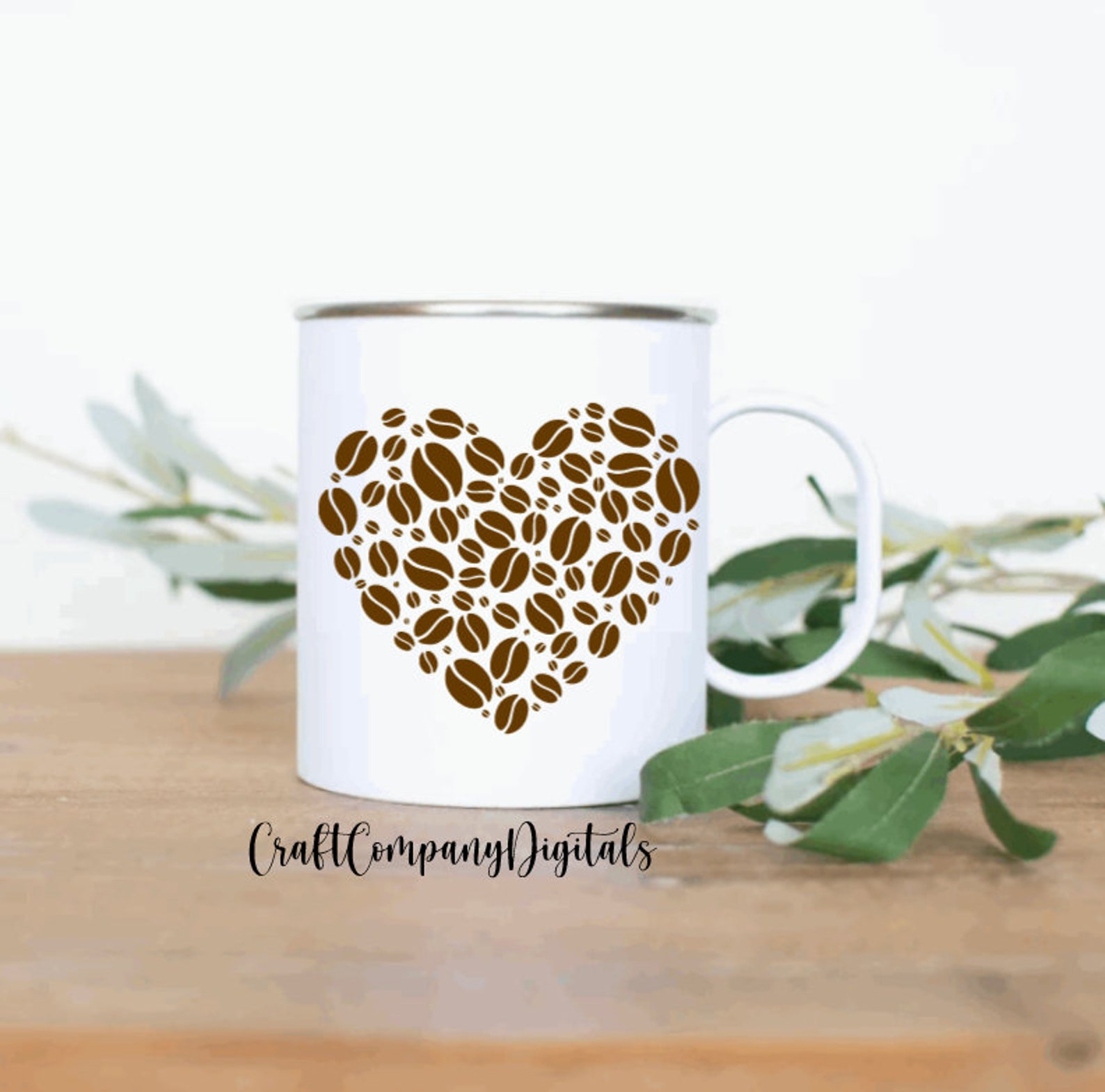 Coffee Bean Heart SVG PNG JPG, Coffee Mug Svg, Coffee Saying Svg ...