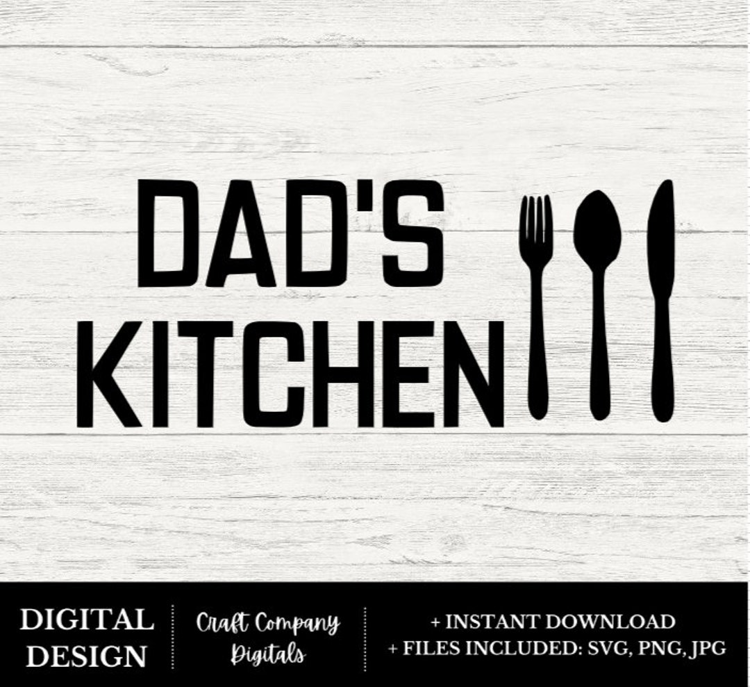 Dad's Kitchen SVG PNG JPG, Utensils Kitchen Svg, Tea Towel Svg, Pot ...