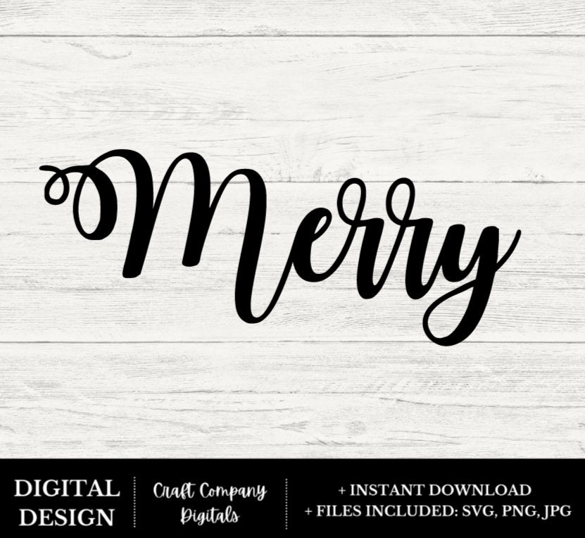 Merry SVG PNG JPG, Ornament Svg, Round Ornament Png, Christmas Tag Svg ...