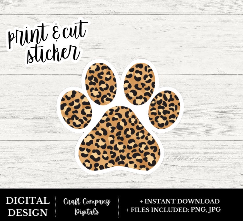 Paw Print and Cut File, Cheetah Paw Print Png, Paw Print Jpg, Dog Paw ...