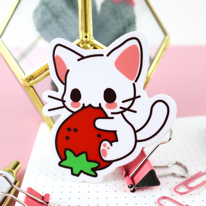 Strawberry Cat - Etsy