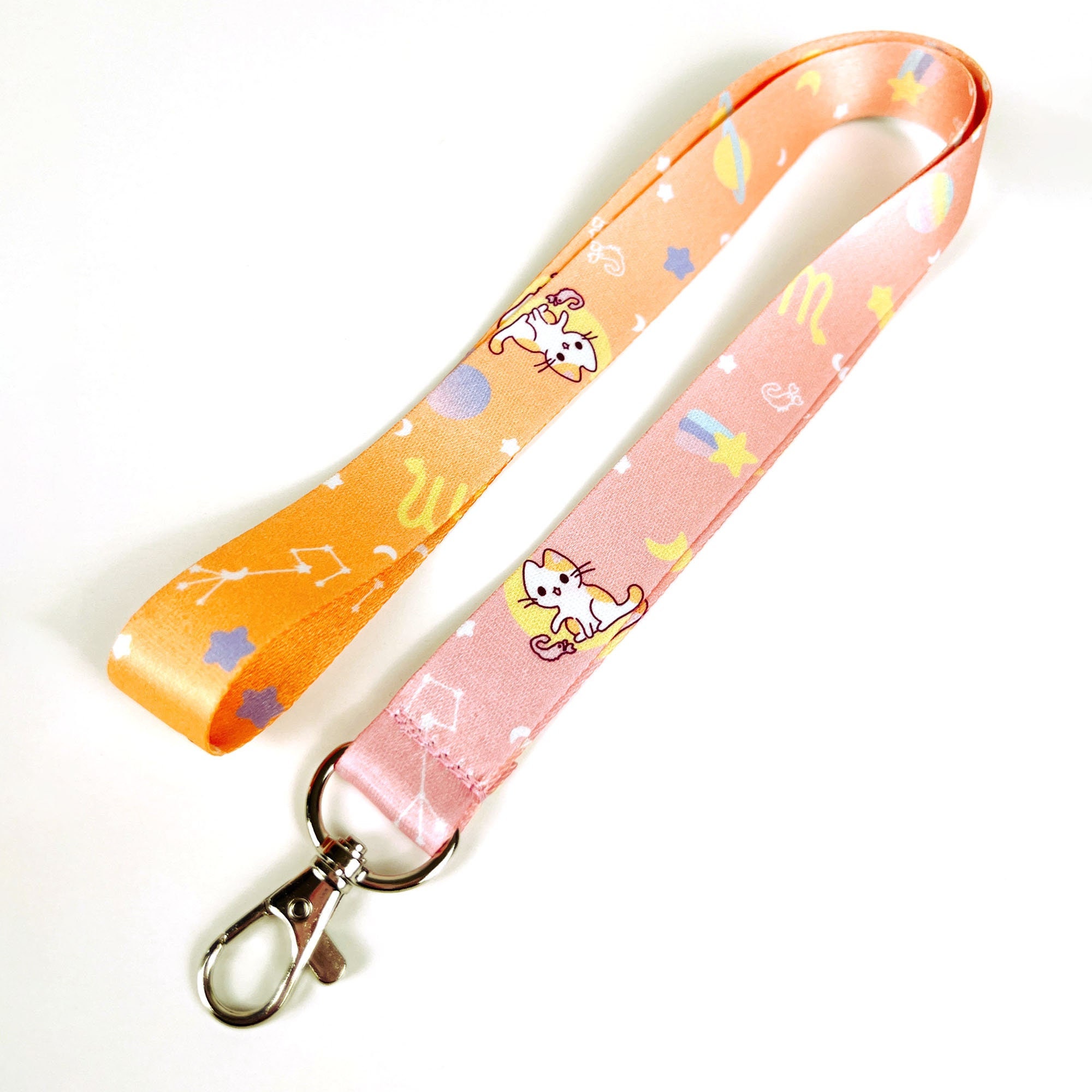 Zodiac Scorpio Cat Lanyard Kawaii Lanyard Zodiac Lanyard - Etsy