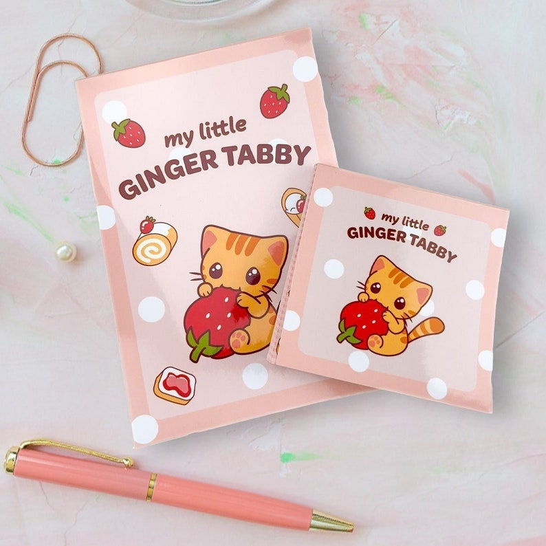 Ginger Tabby Cat Notepad small & Large Kawaii Notepad - Etsy