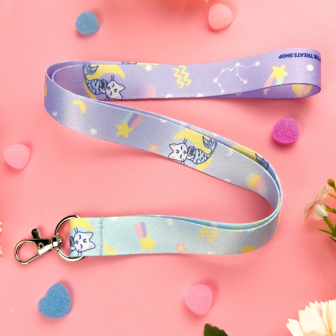Zodiac Aquarius Cat Lanyard Kawaii Lanyard Zodiac Lanyard - Etsy