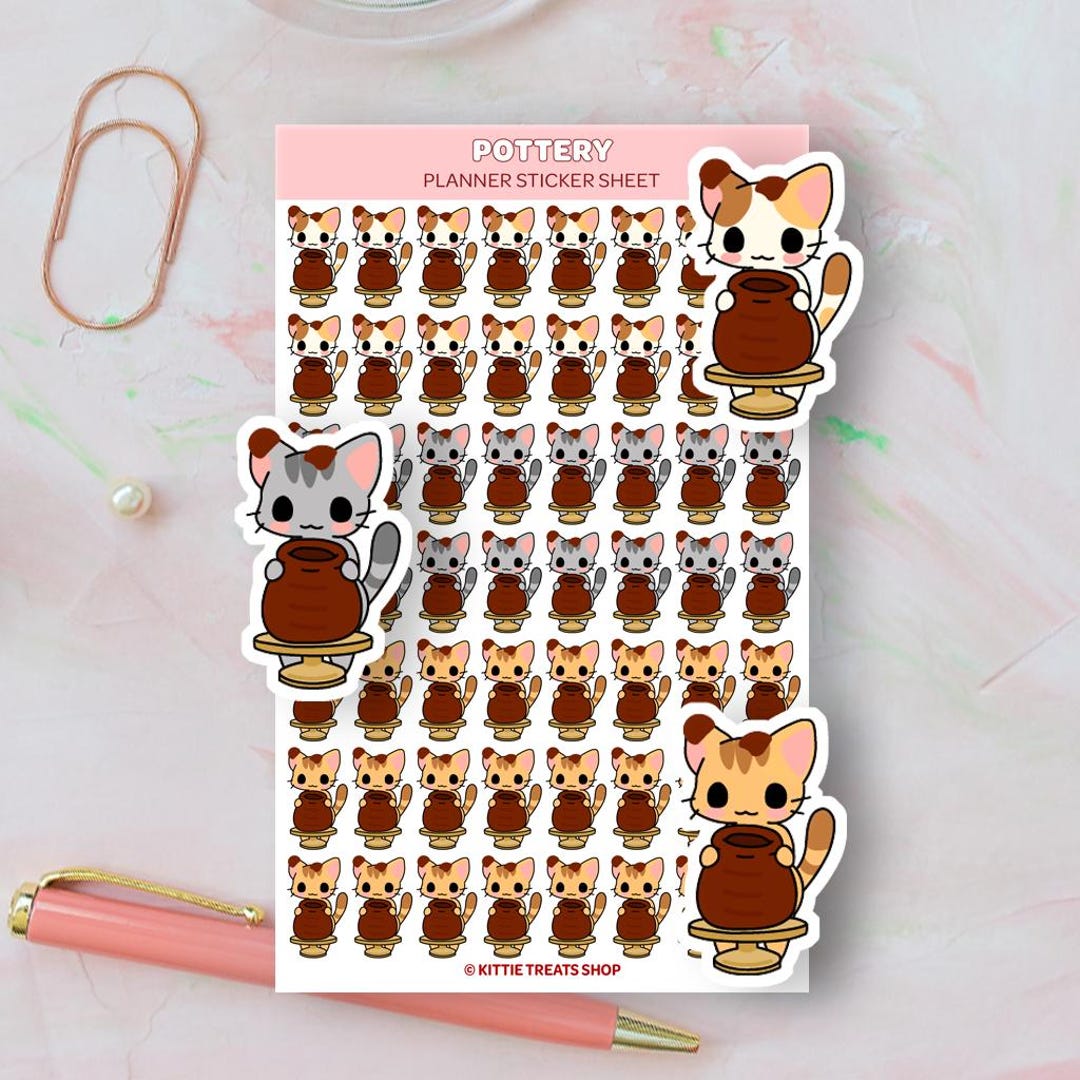 Kawaii Pottery Planner Stickers, Pottery Reminder, Cute Planner ...
