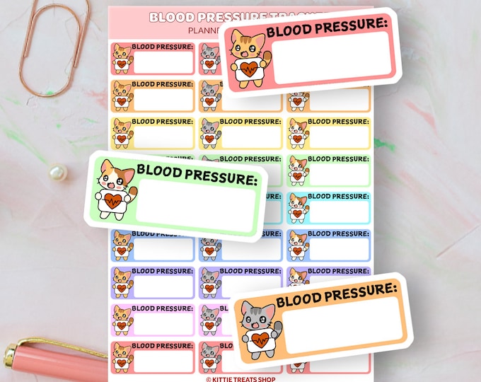 Kawaii Blood Pressure Tracker Planner Stickers, Blood Pressure ...