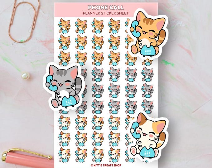 Kawaii Phone Call Planner Stickers, Phone Call Reminder, Cute Planner ...