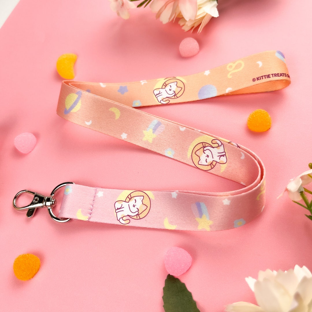 Zodiac Leo Cat Lanyard Kawaii Lanyard Zodiac Lanyard - Etsy