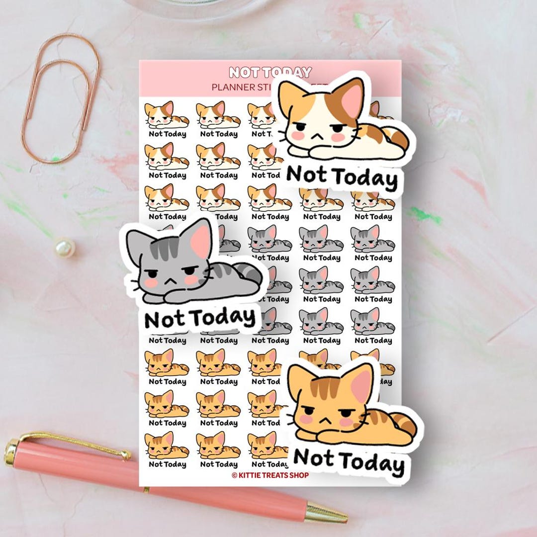 Not Today Planner Sticker, Not Today Reminder, Cute Planner Sticker ...