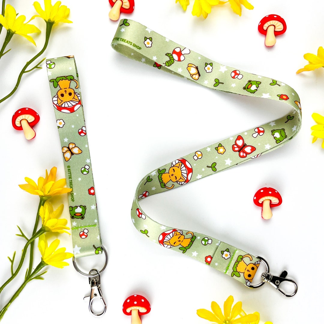 Meowshroom Lanyard & Wristlet Kawaii Lanyard Mushroom Lanyard ...