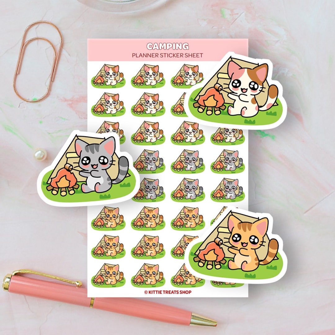 Kawaii Camping Planner Stickers, Camping Reminders, Cute Planner ...