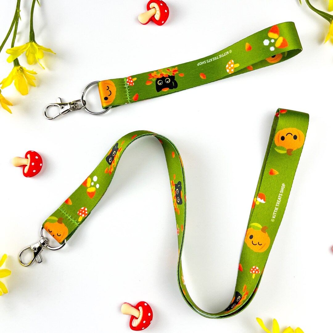 Autumn Cat Lanyard & Wristlet Kawaii Lanyard Autumn - Etsy