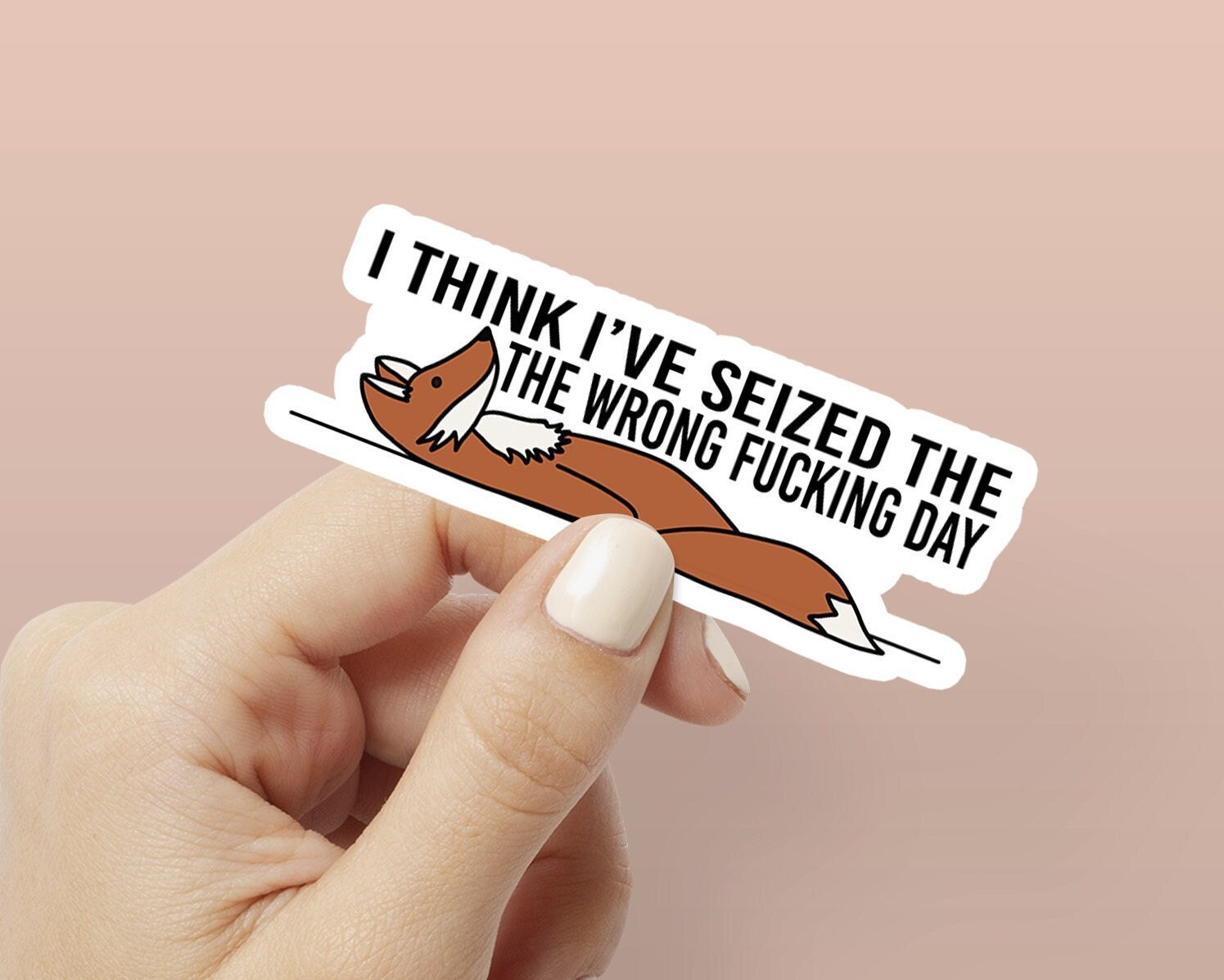 Seized the Wrong Fucking Day Funny Decal Glossy Sticker for - Etsy