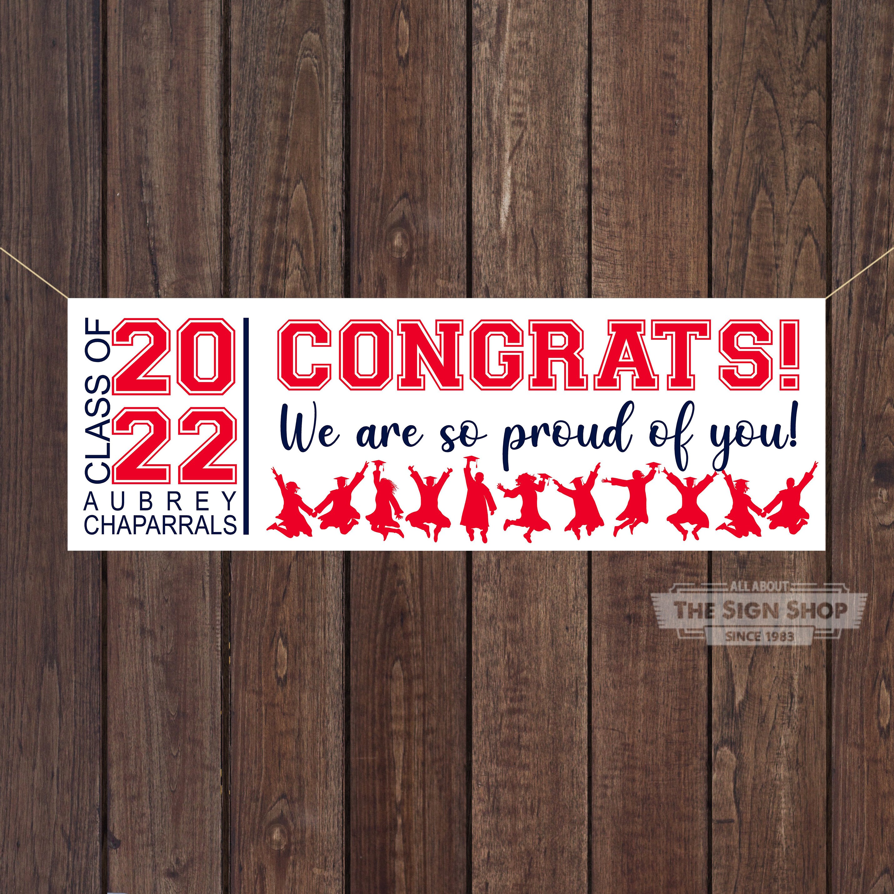 Party Supplies School Colors Class of 2022 Customized Graduation Banner ...