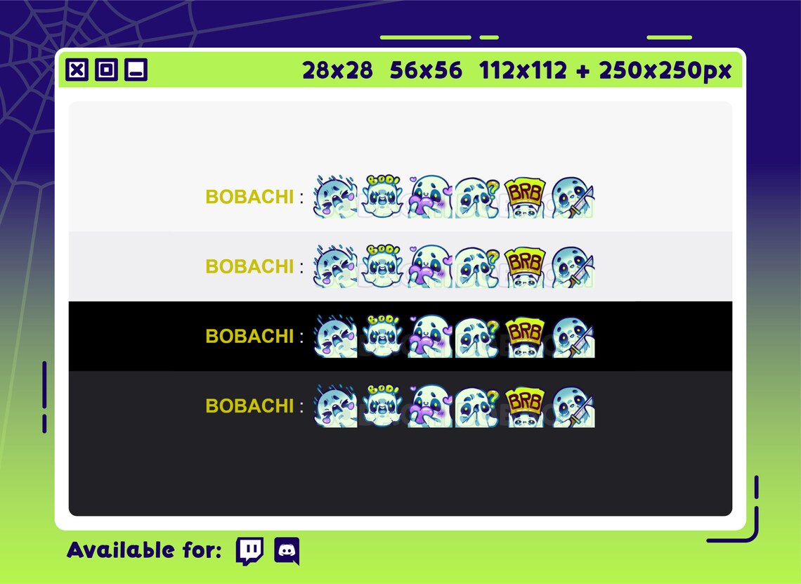 Halloween Ghost - ANIMATED Emotes / Set / Cute / Stream / Twitch ...